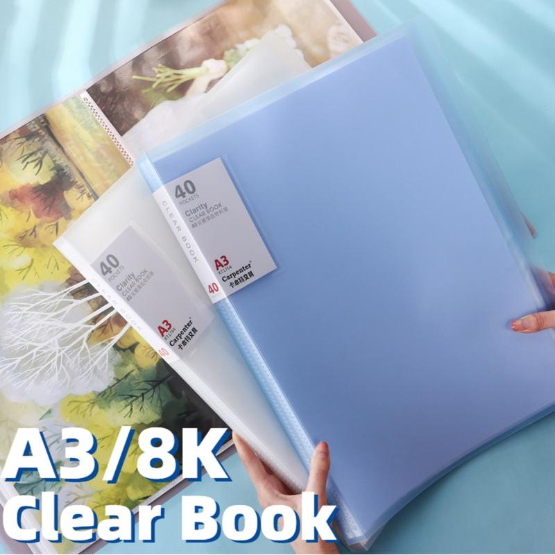 A3 Clear Book Large Capacity Transparent Folder 30/60 Pages Paper ...