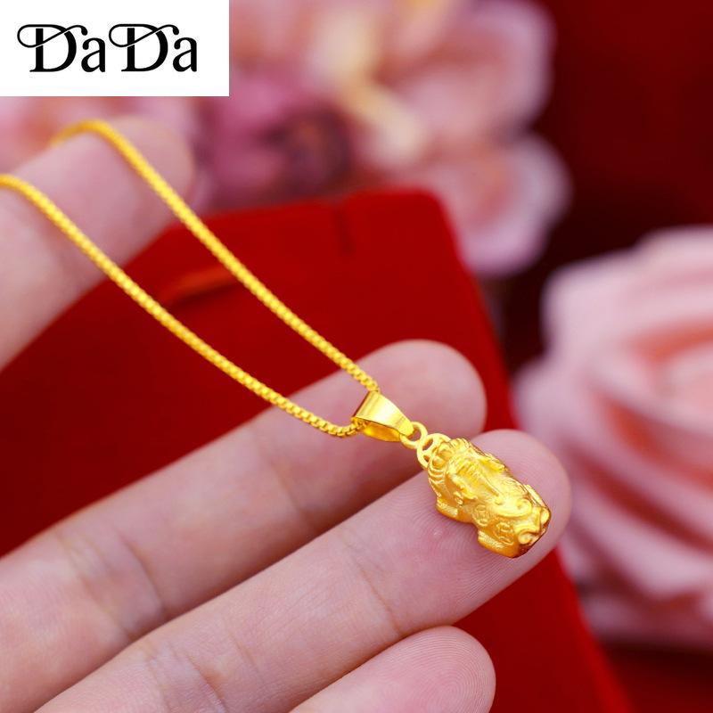 24k gold-plated small pixiu pendant necklace men's and women's - TikTok ...