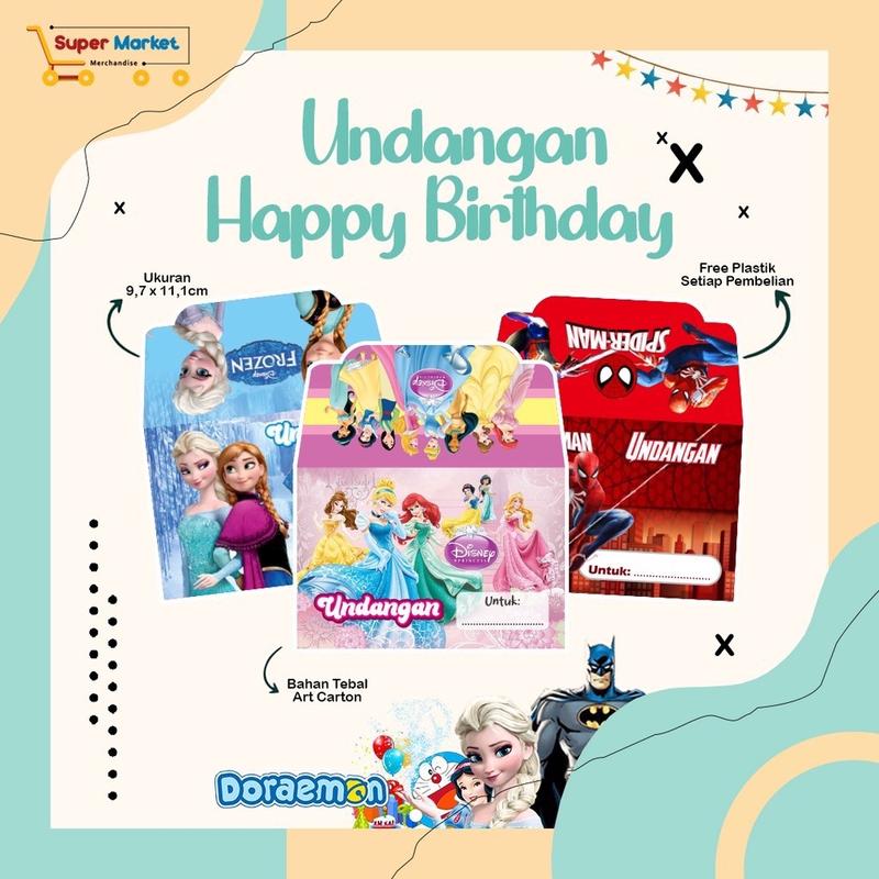 Kartu Undangan Ulang Tahun Anak Karakter - Shop | Tokopedia