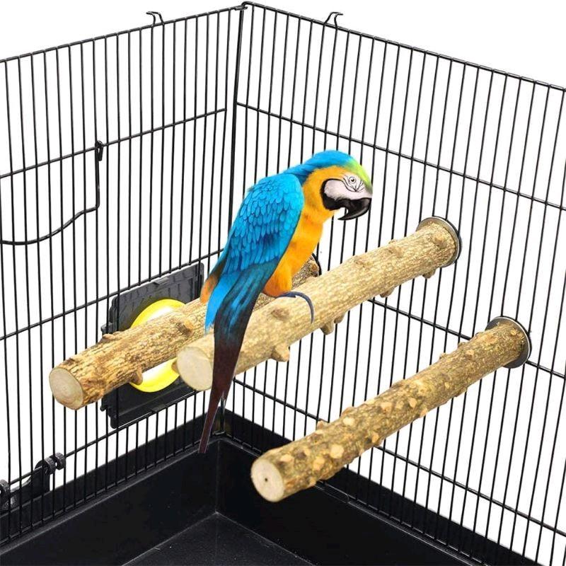 Pepper Tree Wood Bird Perch Set, Natural Wood Stand Chew Toy - TikTok ...