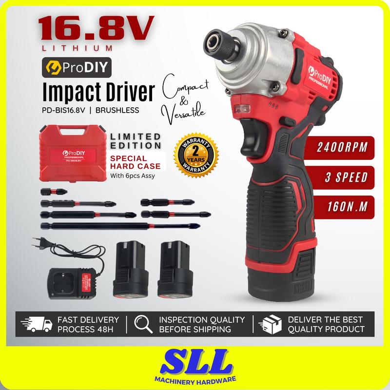 Cordless Brushless Impact Driver 2400RPM Screwdriver Impact Drill ...