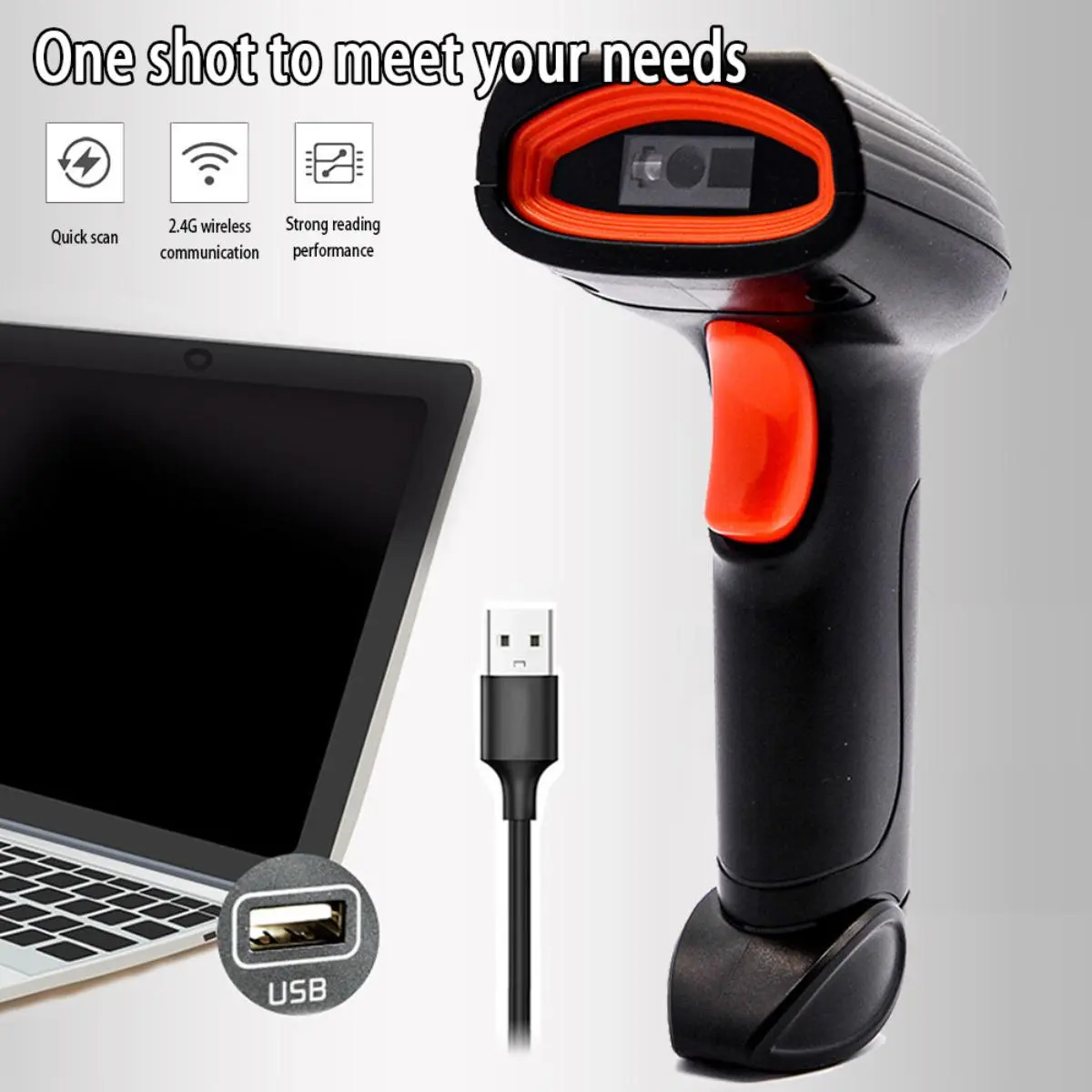 R7C 1D Barcode Scanner, Compact Handheld Laser Scanner, Ideal for ...