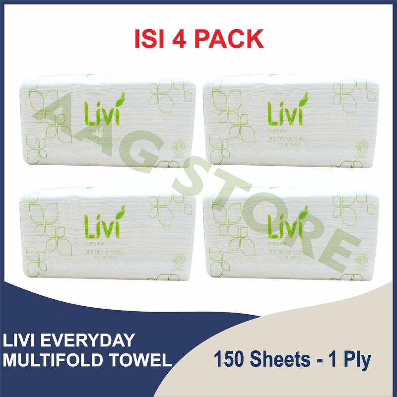 ( PAKET 4 PACK ) Tissue Livi Everyday Multifold Hand Towel Tissue ...