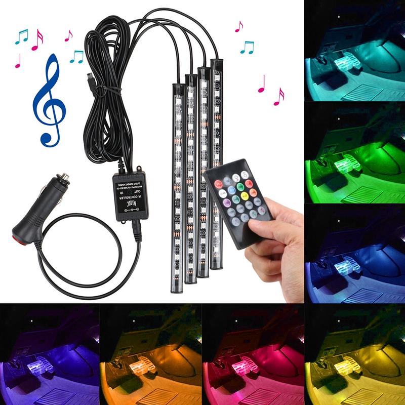 Automotive interior decorative lights led car foot light 24/36/48 ...
