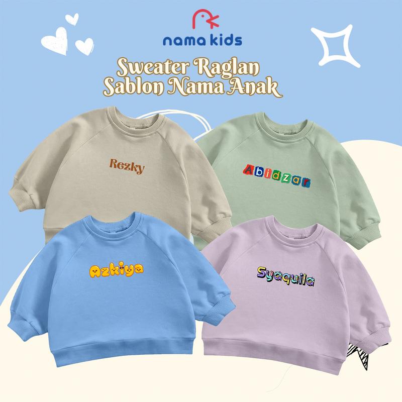 SWEATER RAGLAN SABLON CUSTOM NAMA ANAK RAGLAN LUCU COWO CEWE - Shop ...
