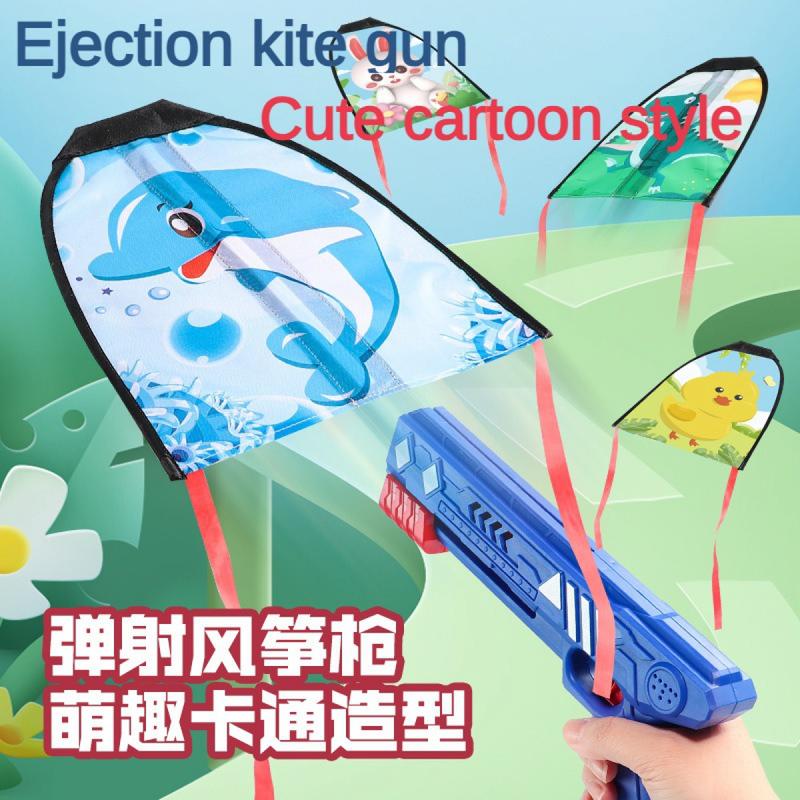 Catapult Kite Gun Hand Throwing Gliding Park Kite Flying Children ...