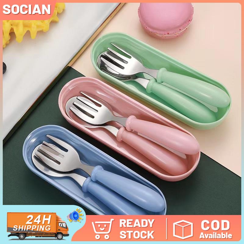 Food Supplement Fork Spoon Baby Spoon Children Learn To Eat Training ...