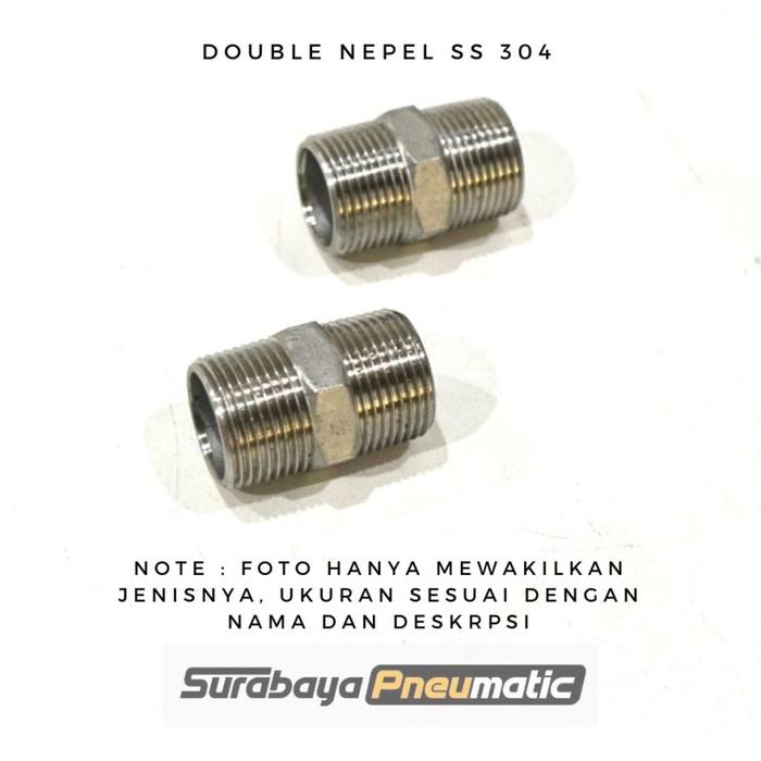Jual Double Nepel Stainless Steel 304 - 1/2" x 1/2" (inch) - DN-SS304-1 ...