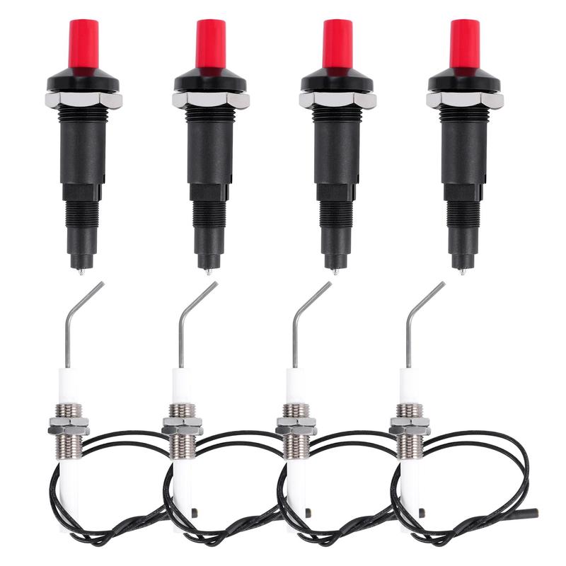 4 Pieces Propane Push-Type Piezo Igniter Kit with Threaded Ceramic ...