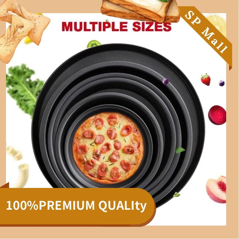 10/11/12 Inch Round Baking Pizza Pan Carbon Steel Dish Tray Steel ...