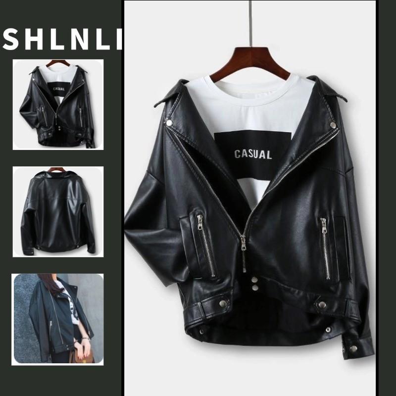 Spring and Autumn Basic Street Simple Leather Jacket Women's - TikTok ...
