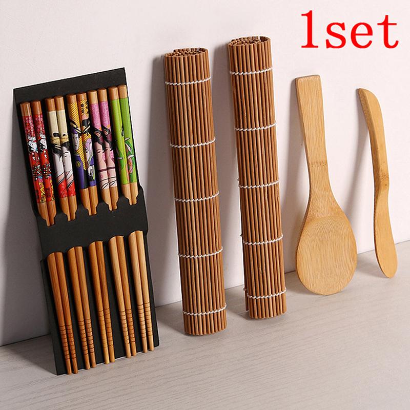 UUU - set alat memasak buluh, 14 keping / set, DIY, pembuat Sushi ...