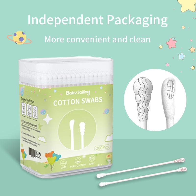 Baby Swabs Baby Double-Headed Ear Pick Cotton Swab Cleaning Ear ...