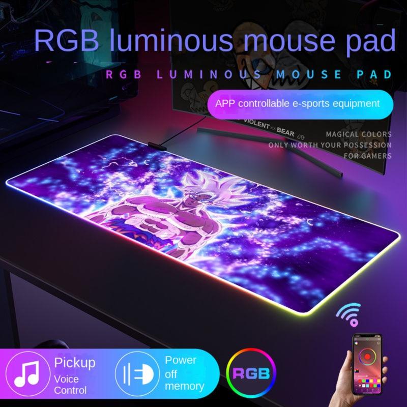 RGB Light-Up Mouse Pad Dragon Ball Z Large Gaming Keyboard Mat - TikTok ...