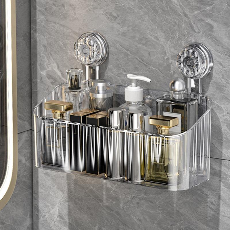 Wall-Mounted Suction Cup Storage Rack, Bathroom Punch-Free Sink Storage ...