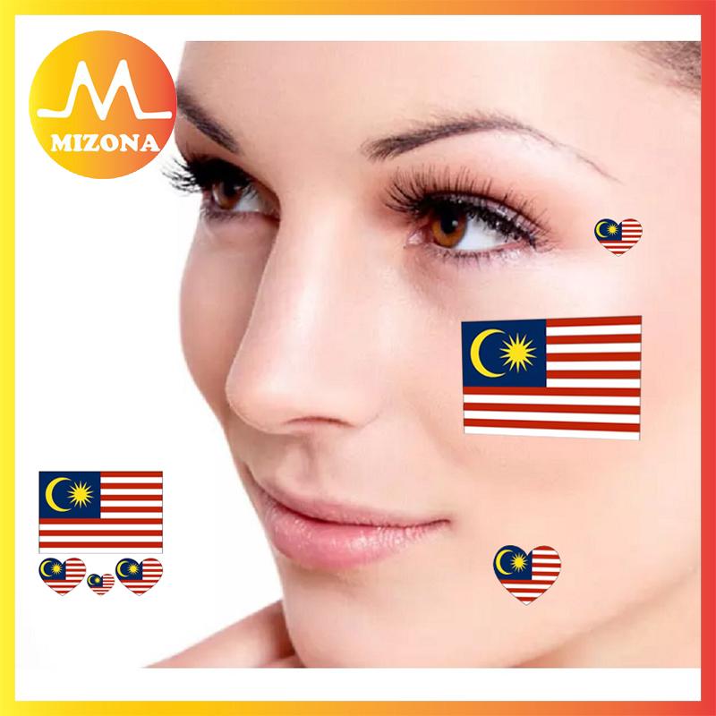MIZONA 10pcs Waterproof Flag Of Malaysia Facial Tattoo Temporary ...