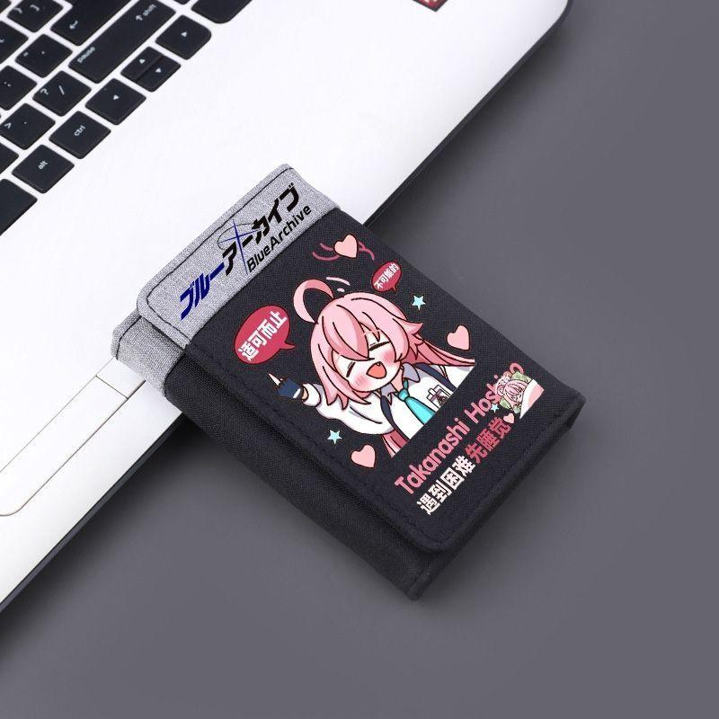 Dompet Pelajar, Reka Bentuk Anime, Lipat Tiga, dengan Fail Biru ...
