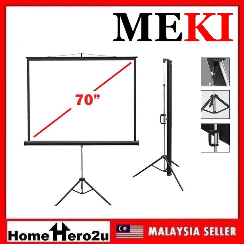 Meki High Quality Size 70 x 70 ( 6x 6 ft) Tripod / Wall Projector ...