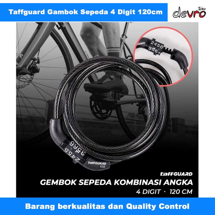 Jual Gembok Sepeda Kombinasi Angka 4 Digit - TaffGUARD 532 - Hitam ...