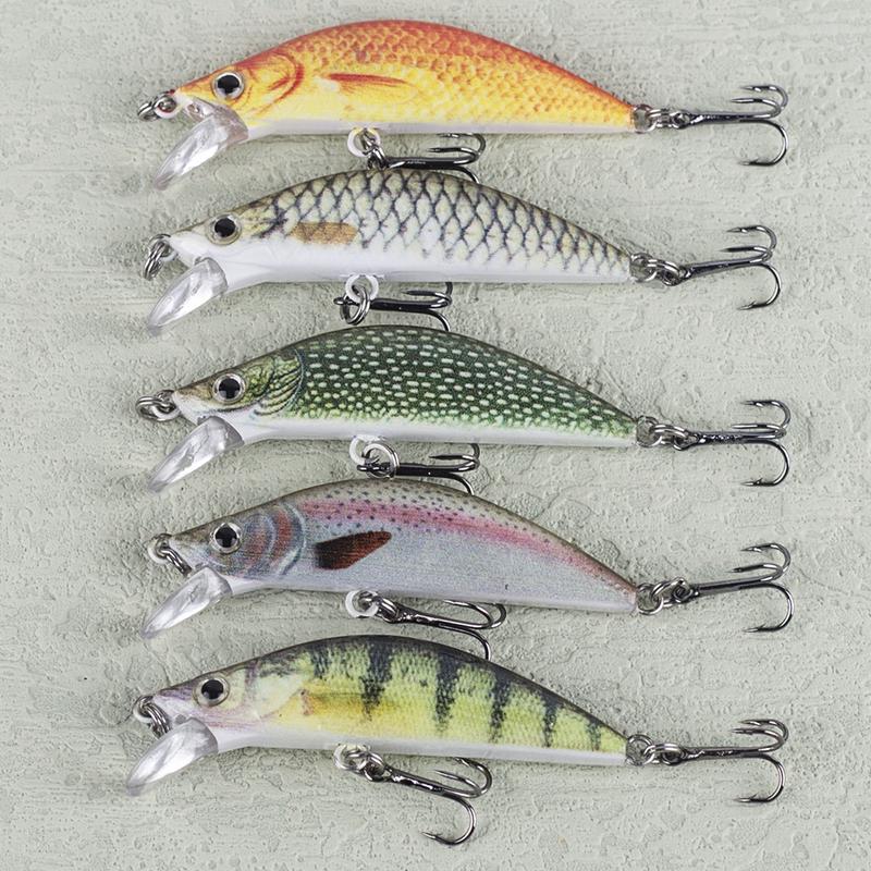 Artificial Mini Minnow Hard Lure 5.5cm/5.5g - Slow/Fast Sinking Wobble ...