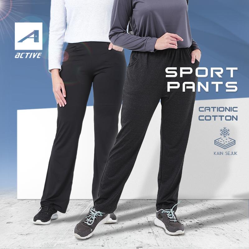 Seluar sukan Relaxed Fit Kain Sejuk Women Sport Pants (M-4XL - TikTok ...
