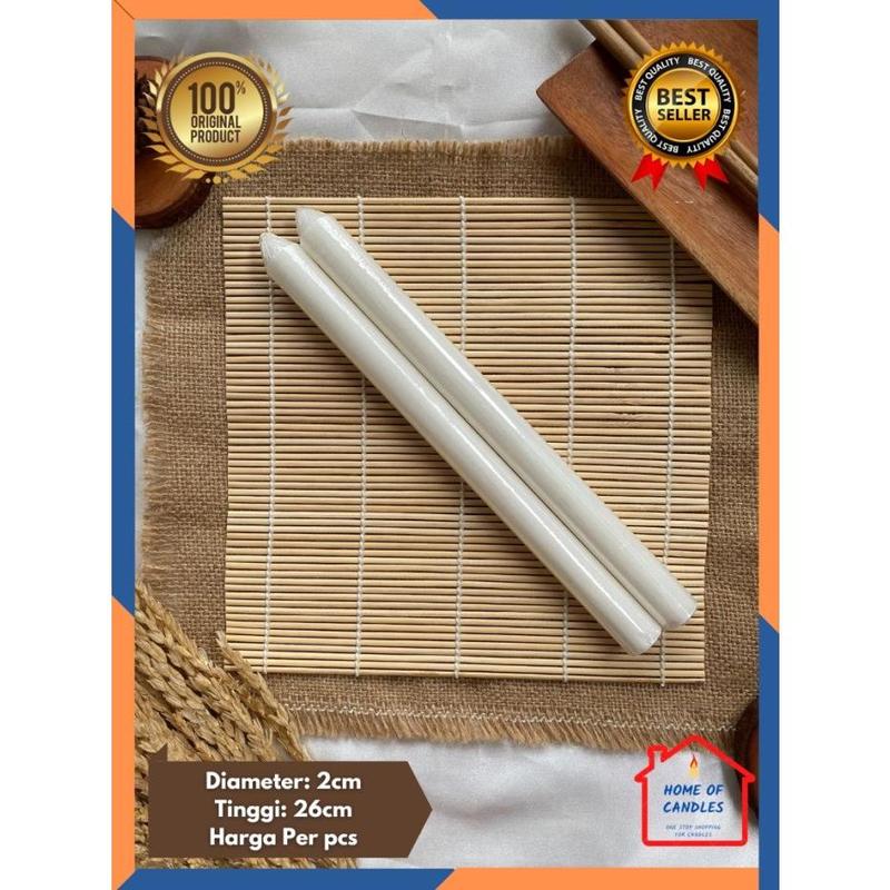 Lilin Putih Candlelight Dinner (Rata) Diameter: 2cm Tinggi: 26cm ...