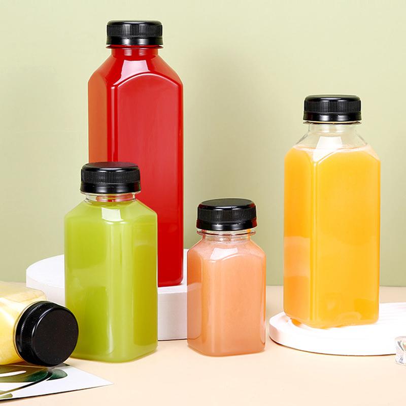Botol Jus Plastik Persegi, Kosong, Dengan Penutup, Jelas, Bekas ...