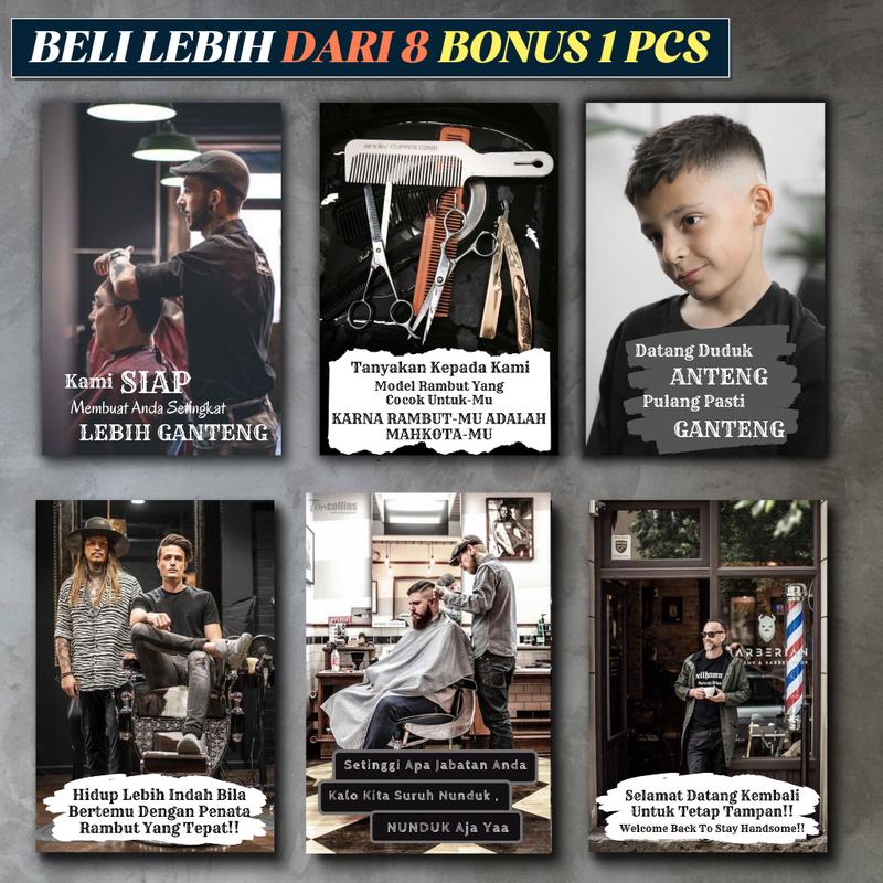 poster hd - Poster kayu barbershop - Hiasan dinding barbershop - Shop ...