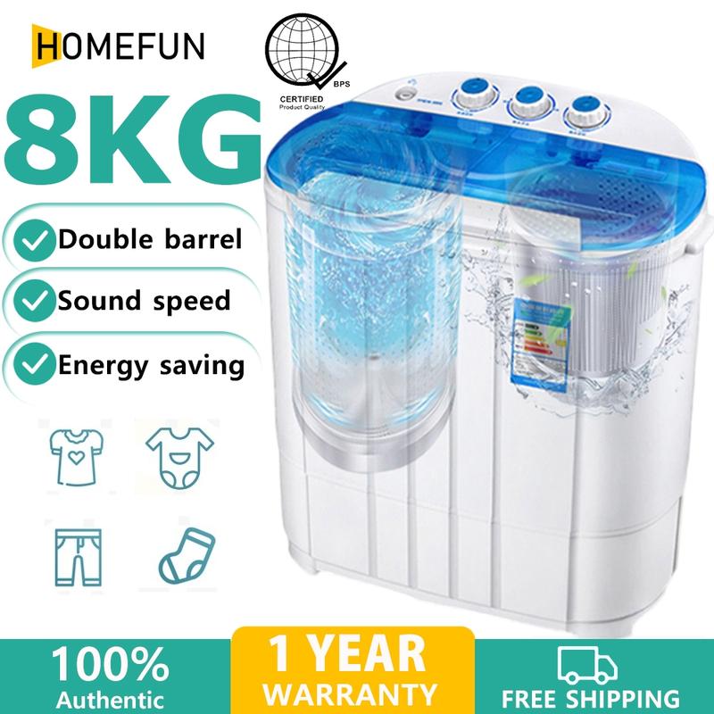 Mesin Basuh Mini, HOMEFUN, Pencuci Tab Berkembar, Tong Berganda ...