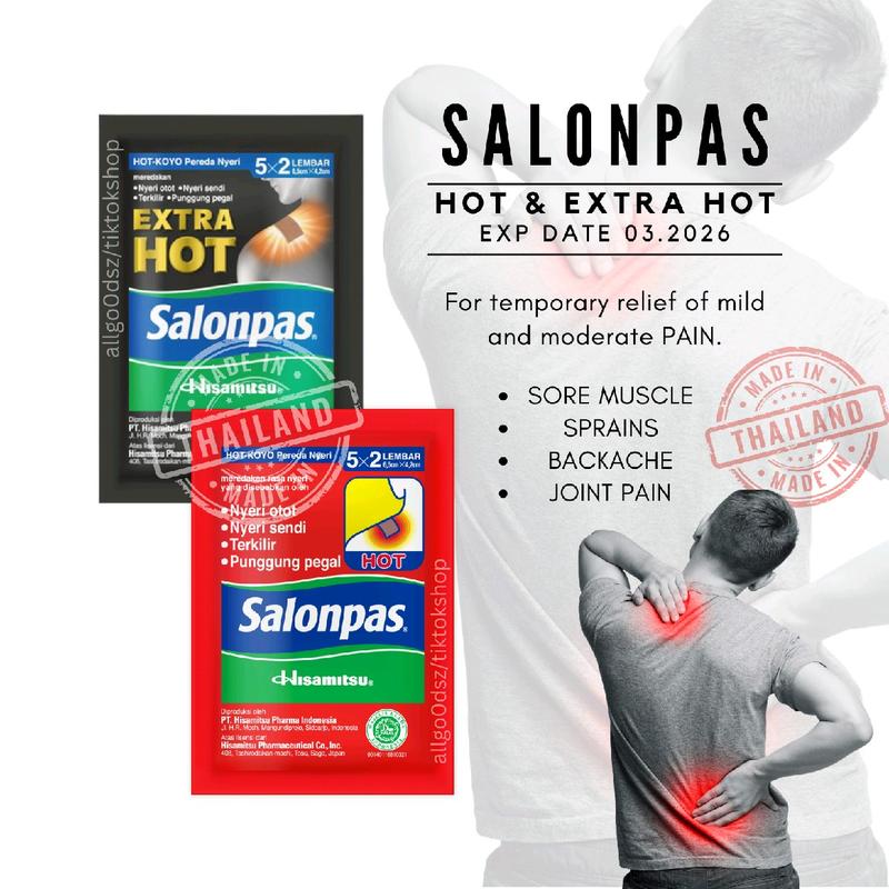 salonpas Hot & Extra Hot Paste-on Body Care Oil Comfort - TikTok Shop ...