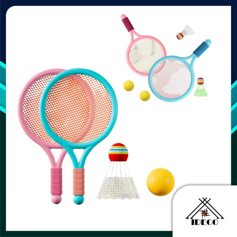 IDECO 1Set Plastic Badminton Toy Lightweight Interactive Easy-grasp ...