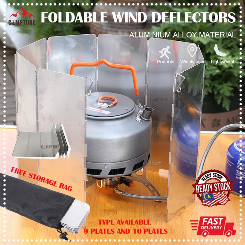【CAMPTURE】Foldable Wind Deflectors 9&10 Plates Stove Windshield ...
