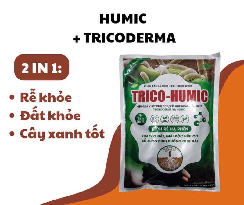 Phân bón lá sinh học Trico Humic gói 1kg dùng 400-500 lít nước ...