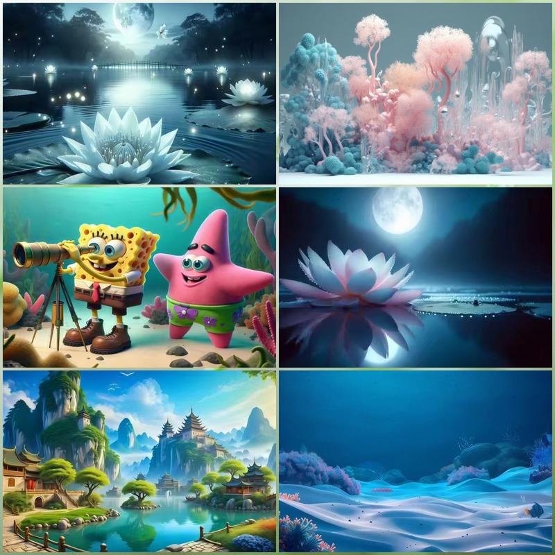 Pelekat Lukisan Latar Belakang Tangki Ikan, Disesuaikan, Stereo ...