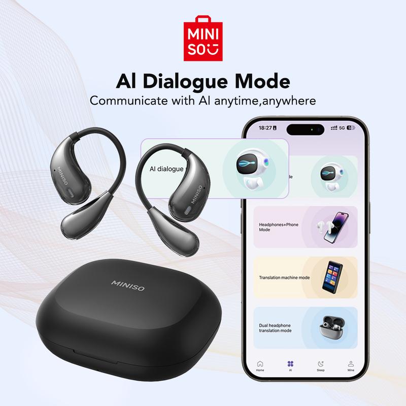 MINISO X33 Wireless Bluetooth With APP ，Open Earphones 5.4 Compact ...