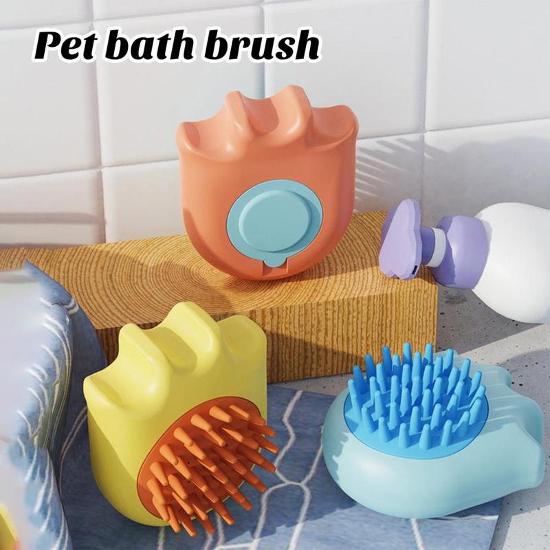 Pet Care Tool with Liquid Filling Port Silicone Pet Bath Brush - TikTok ...