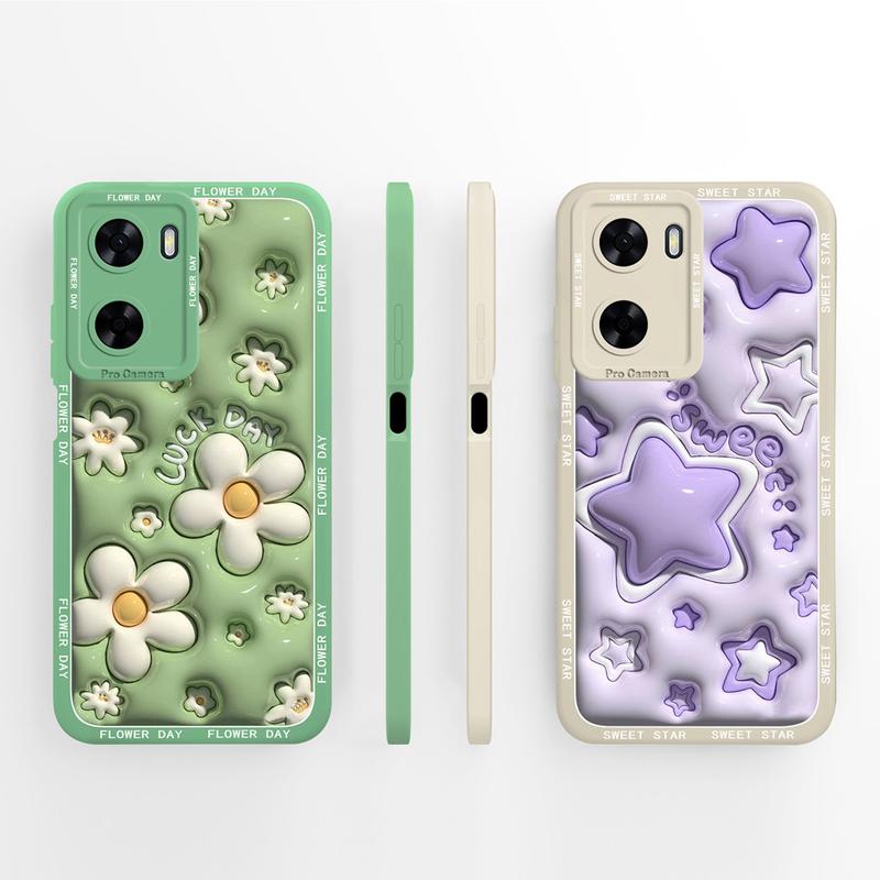 Case For OPPO A77 A77S Beautiful Purple Star Soft Silicone Protective ...