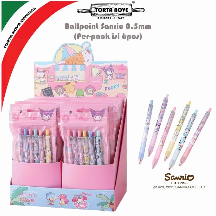 Promo 6 PCS Pulpen pen Sanrio ballpoint 0.5 mm bolpoin 1 pack ball pen ...