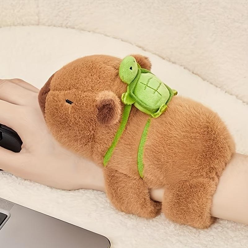 Cute Capybara Plush Bracelet with Turtle Design - Soft Polyester ...