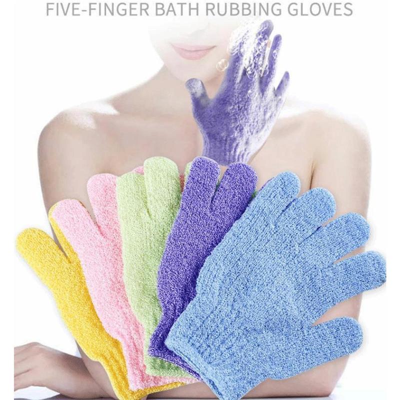 Five-finger Nylon Bath Gloves Exfoliating Bath Gloves Massag - TikTok ...