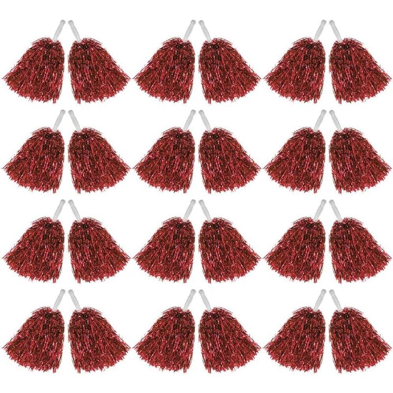 Pom Poms Cheerleading Metallic Foil Cheer Pom Poms with Plastic ...