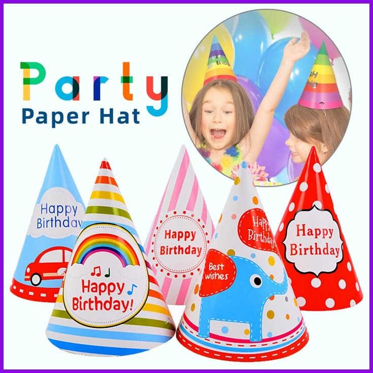 Happy Birthday Party Paper Hat Colorful Designs / Rainbow Design ...