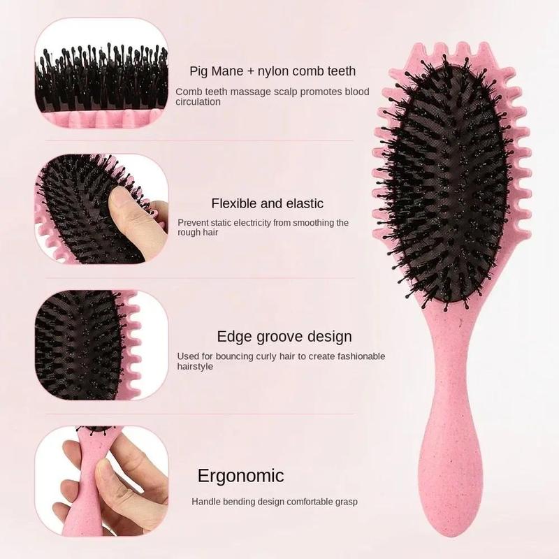 Curl Define Styling Brush Boar Bristle Detangling Hair Brush - TikTok ...