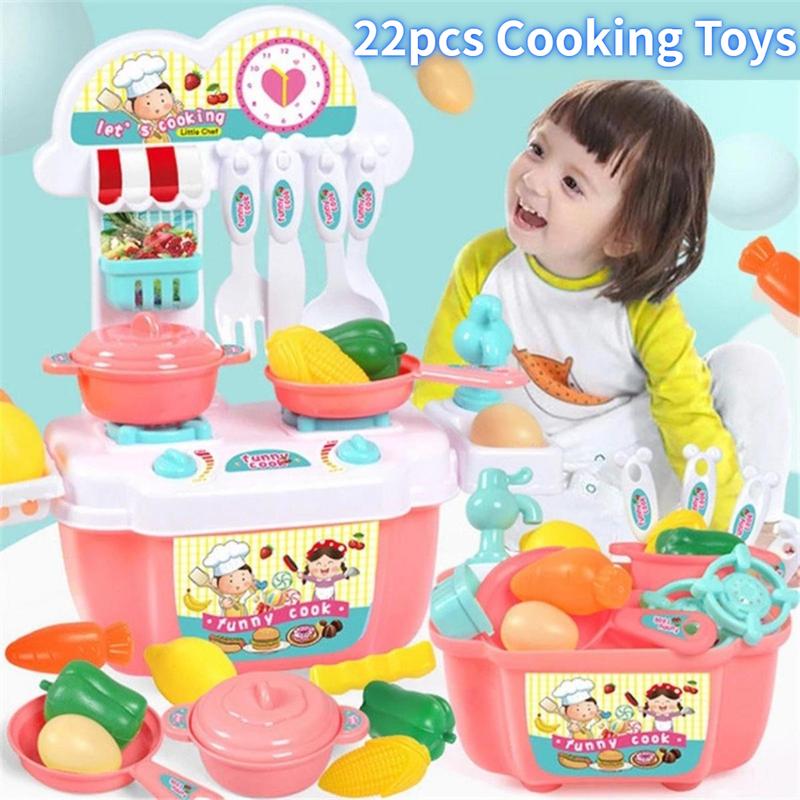 22Pcs/Set Baby Mini Kitchenware Set Children Role Playing Kitchen ...