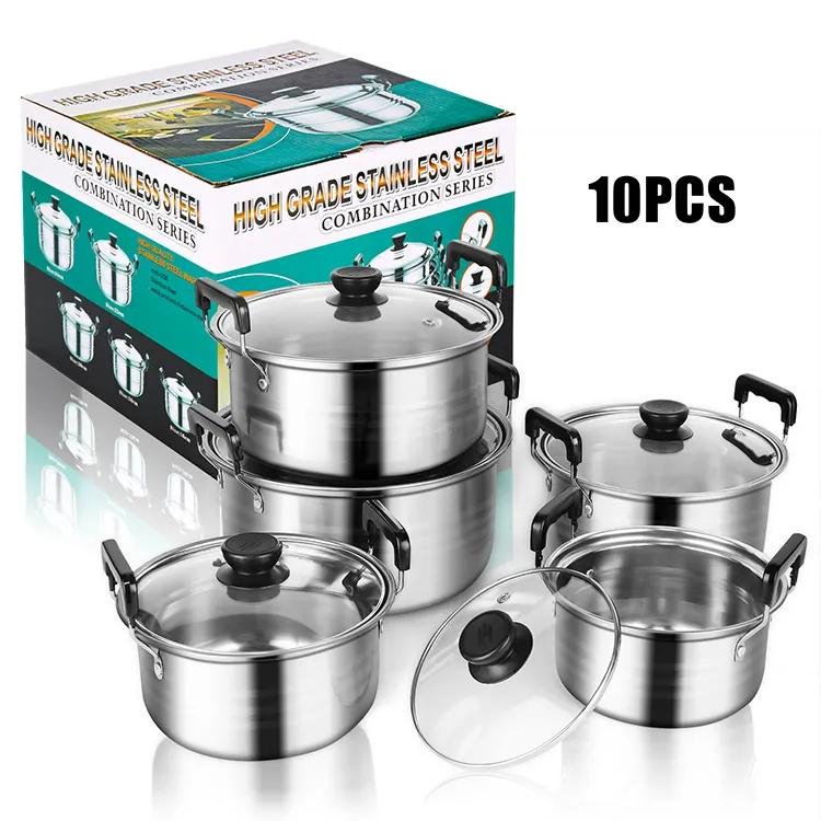High Grade Stainless Steel Combination Series 5Pcs Pot Set Cod - TikTok ...