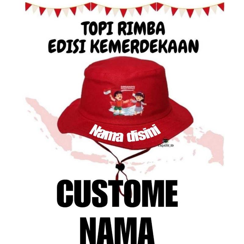 BISA COSTUME NAMA Topi Bucket Anak Model Rimba HUT Kemerdekaan Republik ...