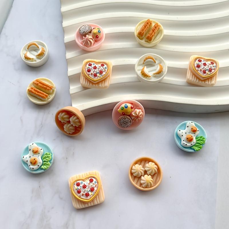 12pcs Miniature Imitation Dim Sum Charms, Home Office Stickers ...
