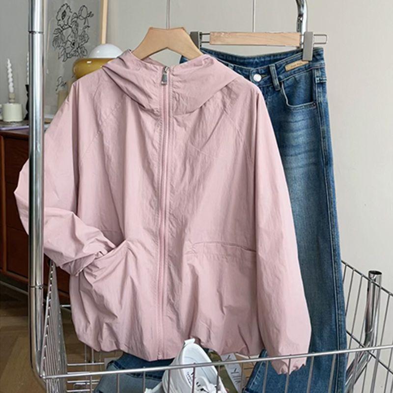 เสื้อแจ็คเก็ตสั้นมีฮู้ด ซิป แขนยาว กันแดด u3768 - TikTok Shop Thailand