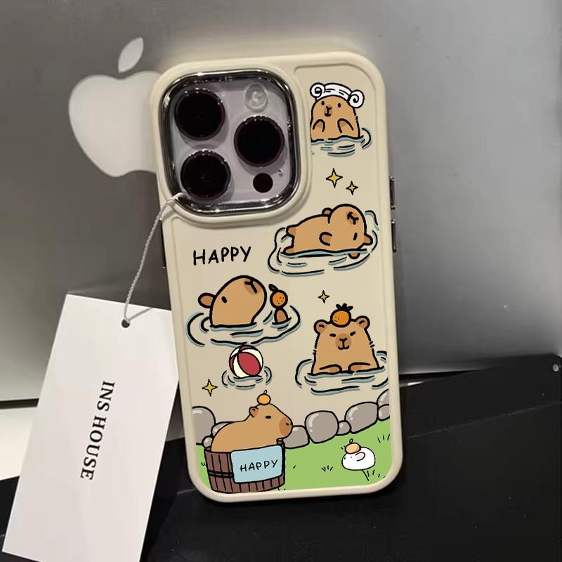 Capybara Metal frame casing for iphone 13 14 15 12 11 16 Pro Max XR XS ...