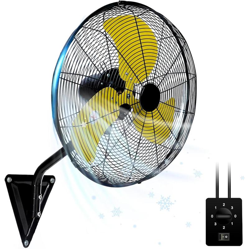 18In Wall Mount Fan, 120? Oscillating Fan and High Velocity 3-Speed ...